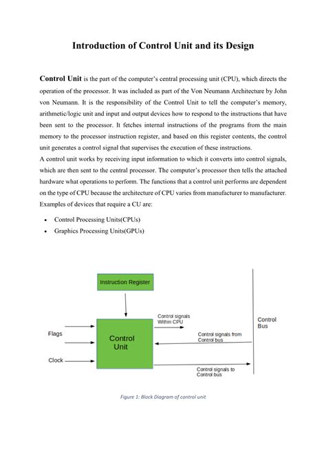 introduction of control unit and its design docslib