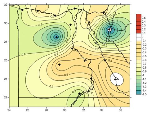10 Geoid Undulation Differences In M Between Gps Leveling Stations