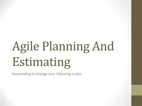 Agile Planning And Estimating PPTX