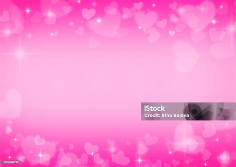 반짝이는 반짝이는 반짝이 하트 조명 보케와 추상 핑크 발렌타인 데이 배경 복사 공간 인사말 카드 배경 0명에 대한 스톡 사진 및 기타 이미지 Istock