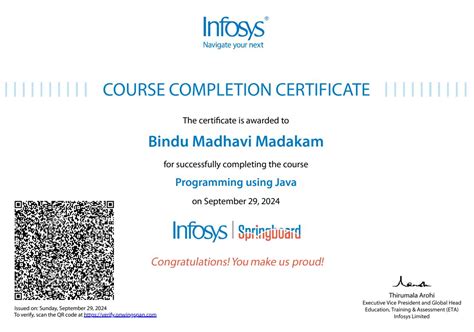 java programming infosys softwaredevelopment coding certification