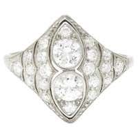 Art Deco Old European Cut Diamond Platinum Ring Circa 1920 At 1stdibs