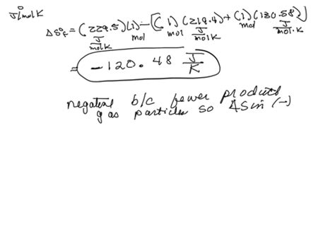 SOLVED Using S values from Appendix C calculate ΔS values for Numerade