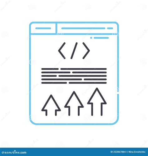 web development line icon outline symbol vector illustration concept