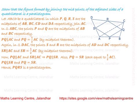 Class 9 Chapter 8 Quadrilaterals Midpoint Theorem And Intercept Theorem Lecture 4 Pdf