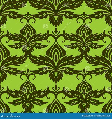 Seamless Symmetrical White Floral Pattern On Black Background Texture