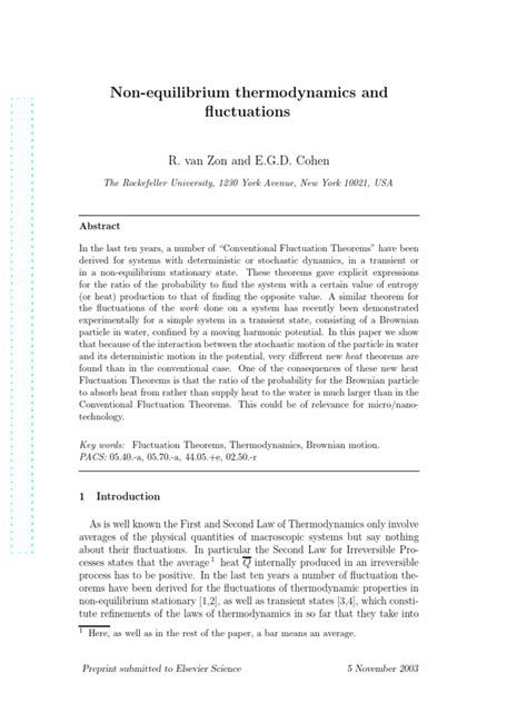 Cohen Nonequilibrium Thermodynamics And Fluctuations Pdf Non Equilibrium Thermodynamics
