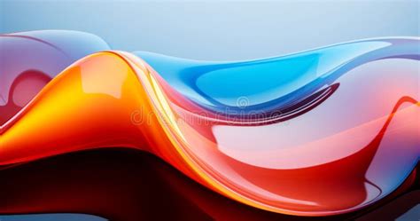 Abstract 3d Glass Render Glossy Reflective Organic Curve Wave In Motion Gradient Design Element