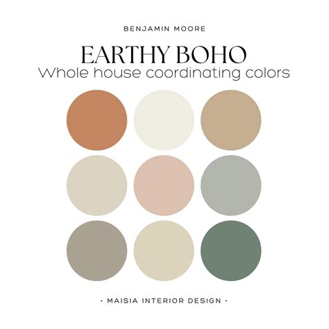 Earthy Tones Benjamin Moore Color Palette For Home Interiors Warm