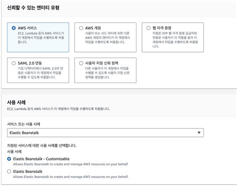 Aws Beanstalk 배포 관련 이슈 Role 을 찾을 수 없는 오류