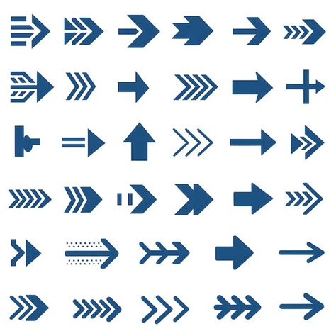 Premium Photo Collection Of Azure Arrow Symbols Icons On White Background