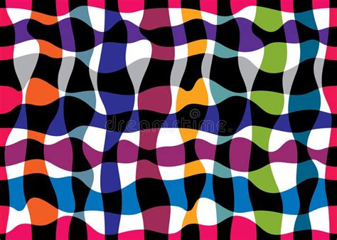 Artistic Curve Lines Seamless Pattern Abstract Colorful Vector Background Usable For Fabric