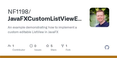 Github Nf1198javafxcustomlistviewexample An Example Demonstrating How To Implement A Custom