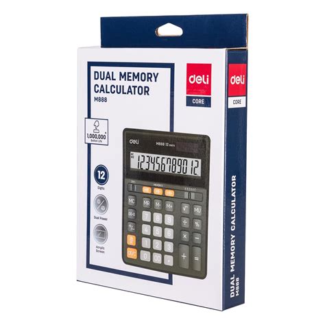 Deli Em888 12 Digit Dual Memory Desktop Calculator