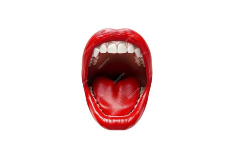 Premium Photo Abstract Shouting Mouth Collage Element With Red Lips
