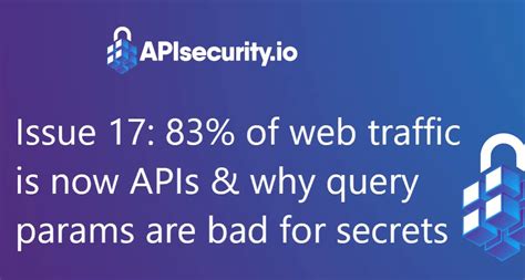 Issue Percent Of Web Traffic Is API And Why Query Parameters Are Bad For Secrets API