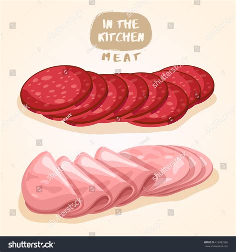 Meat Isolated Set Vector Illustration Stock Vector Royalty Free Shutterstock