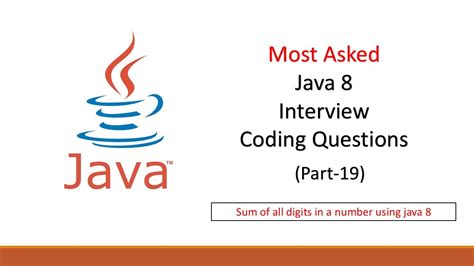 Sum Of Digits Using Stream Apijava8 Javainterview Java Javatutorial