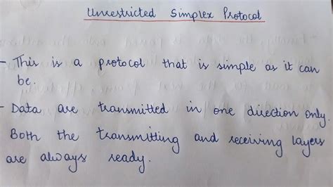 Unrestricted Simplex Protocol Data Link Layer Protocols Youtube