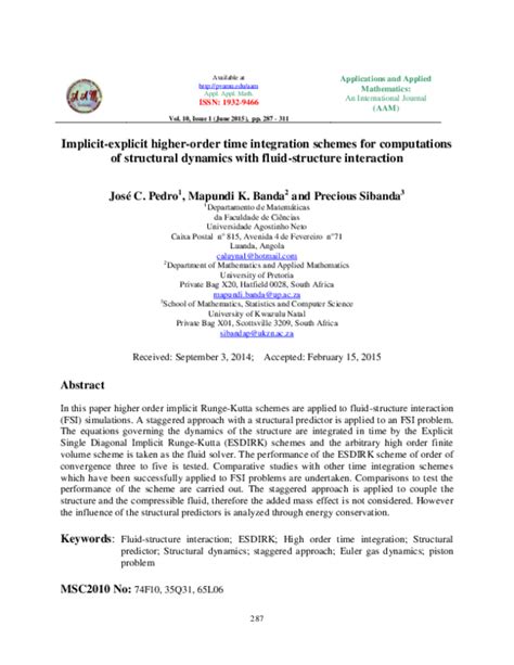 pdf implicit explicit higher order time integration schemes for