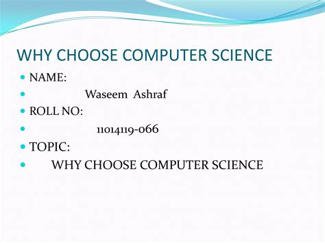 Why Choose Computer Science Pptx