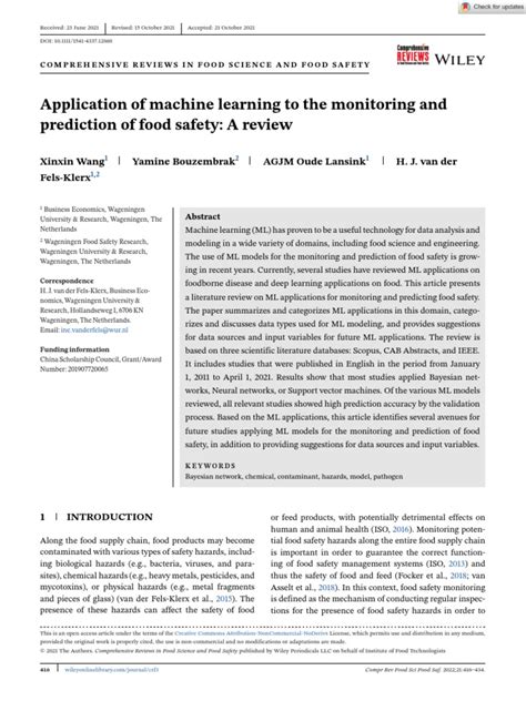 Application Of Machine Learning To The Monitoring Pdf Machine