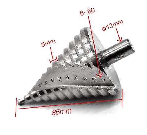 Large Set Of 6 60mm Hss Stepped Taper Drill Bits Helical Groove In 12
