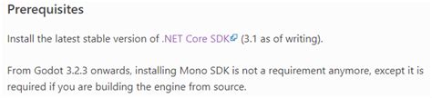 Update Godot Mono Prereqs On Download Page For 323 · Issue 321