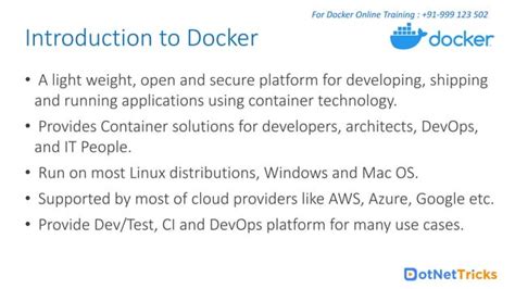 Introduction Docker And Kubernetes Docker And Kubernetes Tutorial Dot