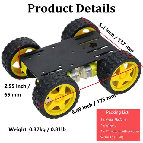 Professional 4wd Robot Smart Car Chassis Kit C101