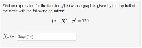 solved find an expression for the function f x whose graph