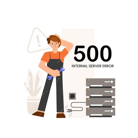 Premium Vector Street Barrier With 500 Error Internal Server Error