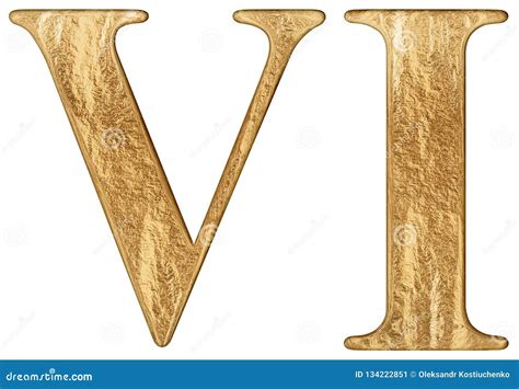 Roman Numeral Vi Sex 6 Six Isolated On White Background 3d Render