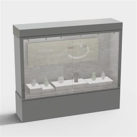 Modern And Classic Museum Display Cabinet 3d Model