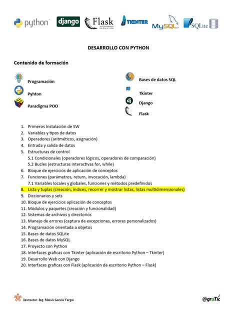 5 Listas Pdf Python Lenguaje De Programación Bases De Datos