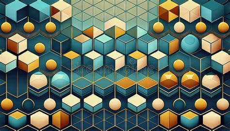 Geometric Pattern Of Cubes And Spheres Vibrant Geometry In A Striking Monochrome Palette