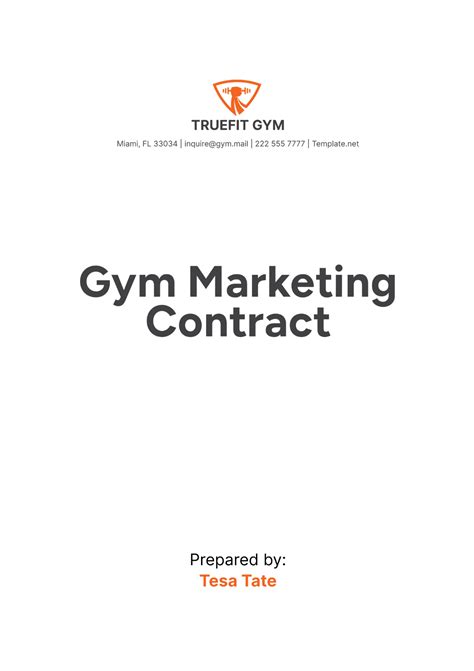 Free Gym Marketing Contract Template To Edit Online