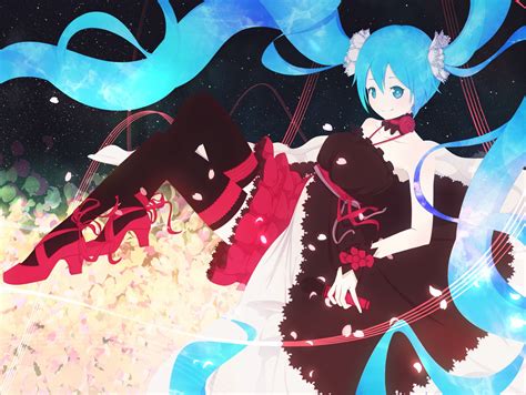 Hatsune Miku Vocaloid Microphone Hair Hd Wallpaper Rare Gallery