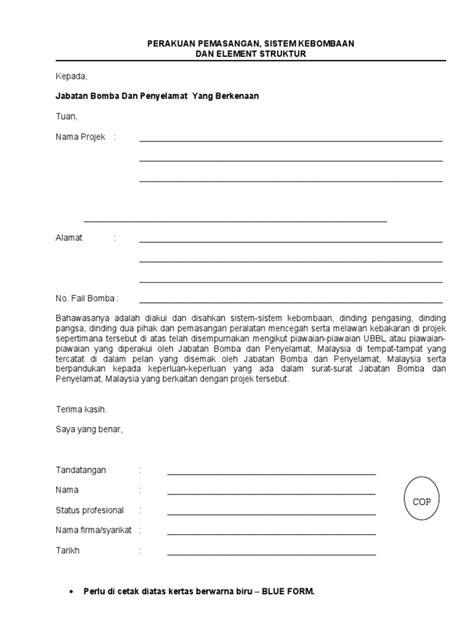 03 Borang Perakuan Pemasangan Blue Form Pdf