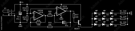 Schematic Diagram Of Electronic Device Vector Drawing Electrical Circuit With Operational