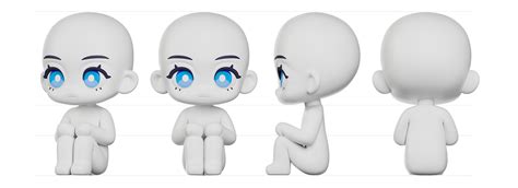 Sitting Chibi Free 3d Model Flippednormals
