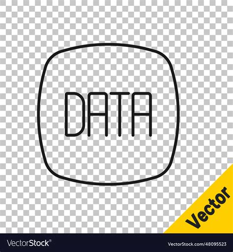 Black Line Data Analysis Icon Isolated Royalty Free Vector