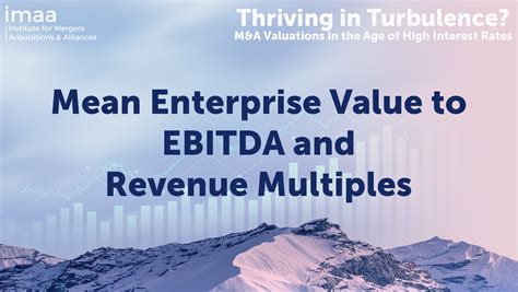 Mean Enterprise Value To Ebitda And Revenue Multiples Imaa Institute For Mergers