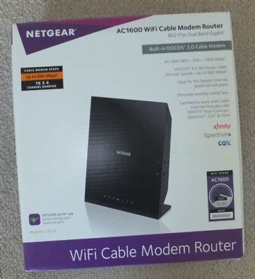 Netgear Ac1600 Wifi Cable Modem Router C6250 Black C6250 1aznas Ebay