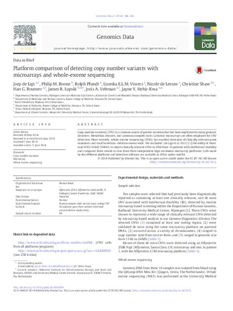 Pdf Platform Comparison Of Detecting Copy Number Variants With