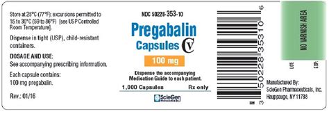 Pregabalin Package Insert