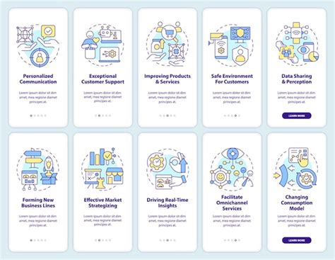 Premium Vector Iot In Business Onboarding Mobile App Screen Set