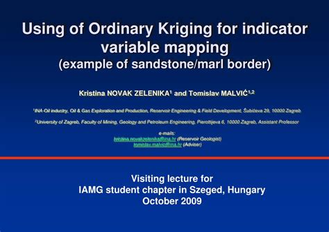 ppt using of ordinary kriging for indicator variable mapping example