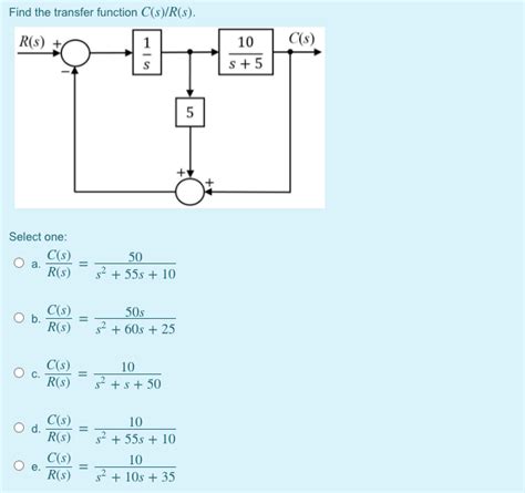 solved find the transfer function c s r s r s 1 10 c