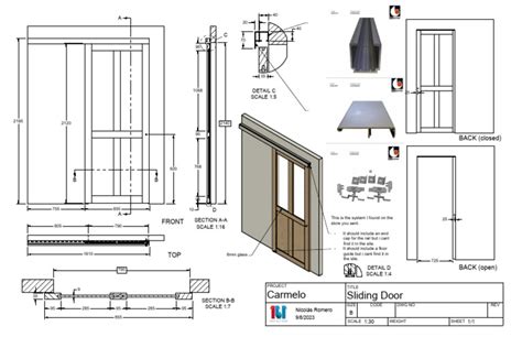 Sliding Door Drawing Pdf Architectural Elements Components
